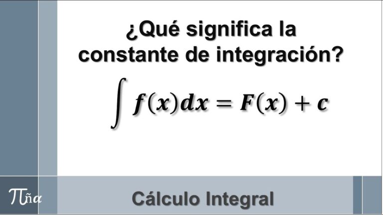 Descubre el verdadero significado físico de la constante de integración ...